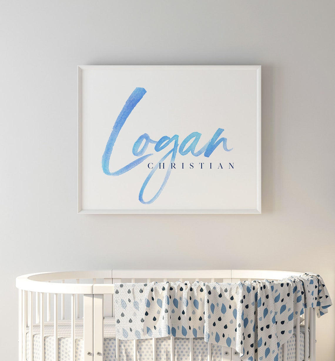 Custom Baby Name Art Print Watercolor Name Print Nursery Name Printable ...