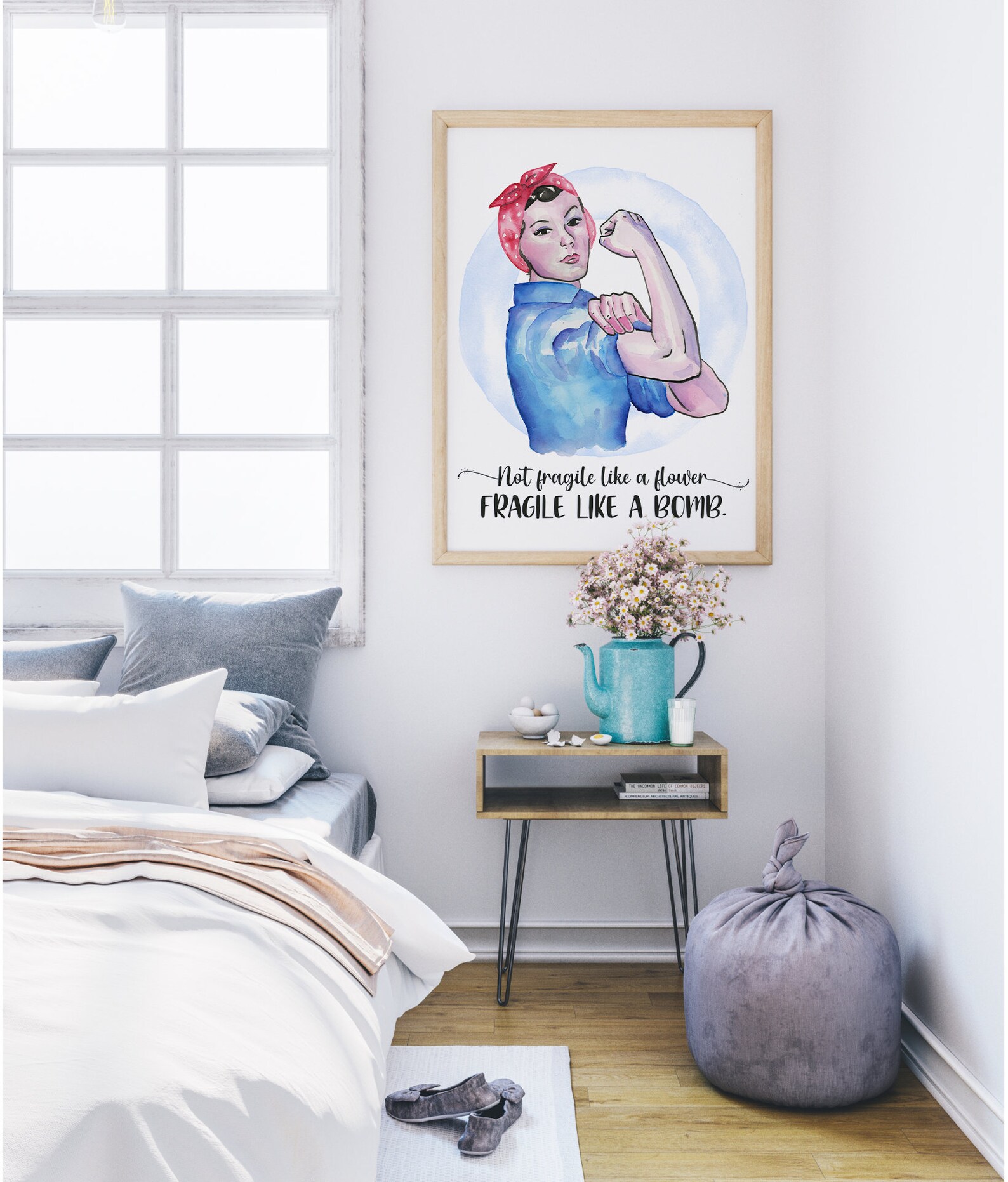 Feminist Art Print Inspirational Quotes for Women Fragile Like A Bomb ...