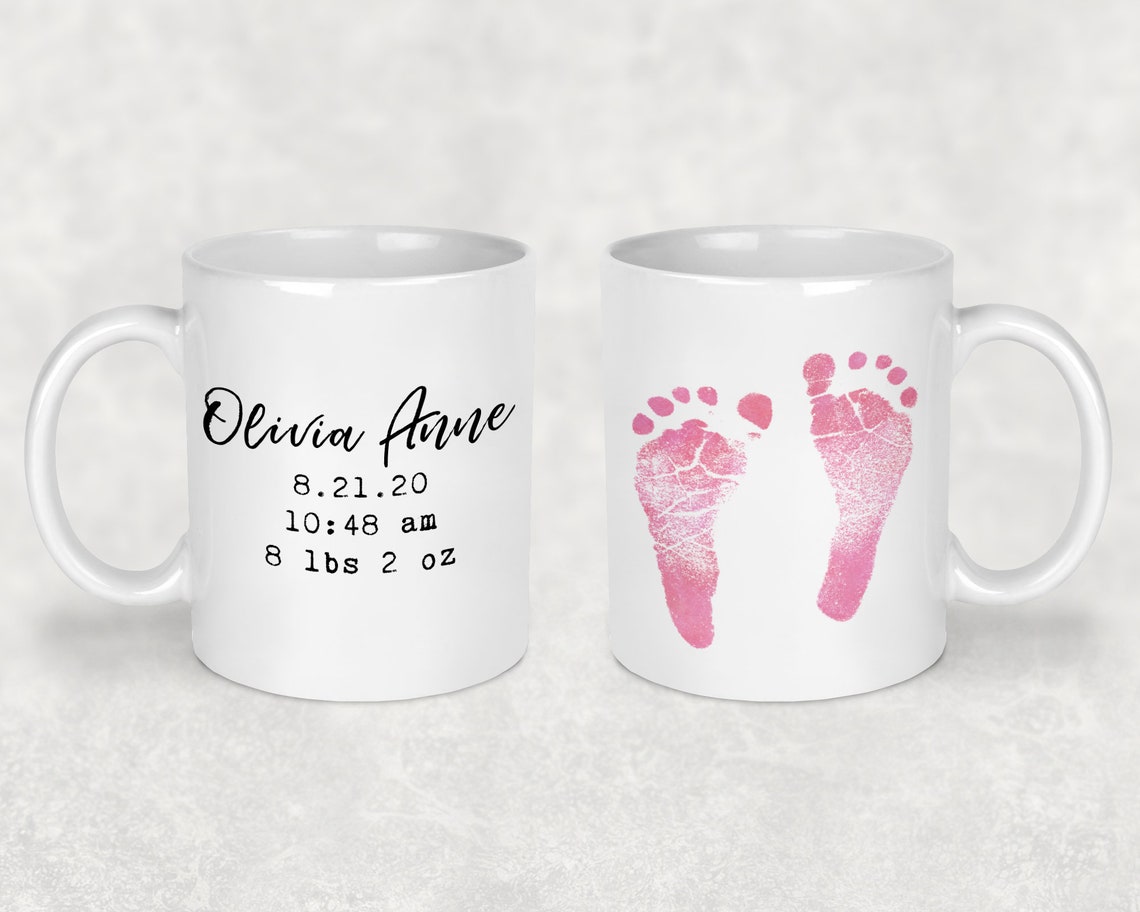 Custom Baby Footprint Mug Baby Footprint Gift Footprint Art - Etsy