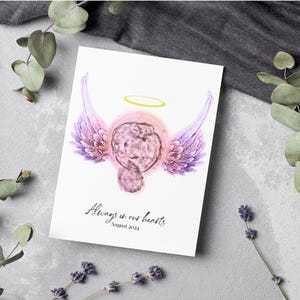 Personalized Embryo Art Angel Wings With Halo IVF Gift Embryo Loss of ...