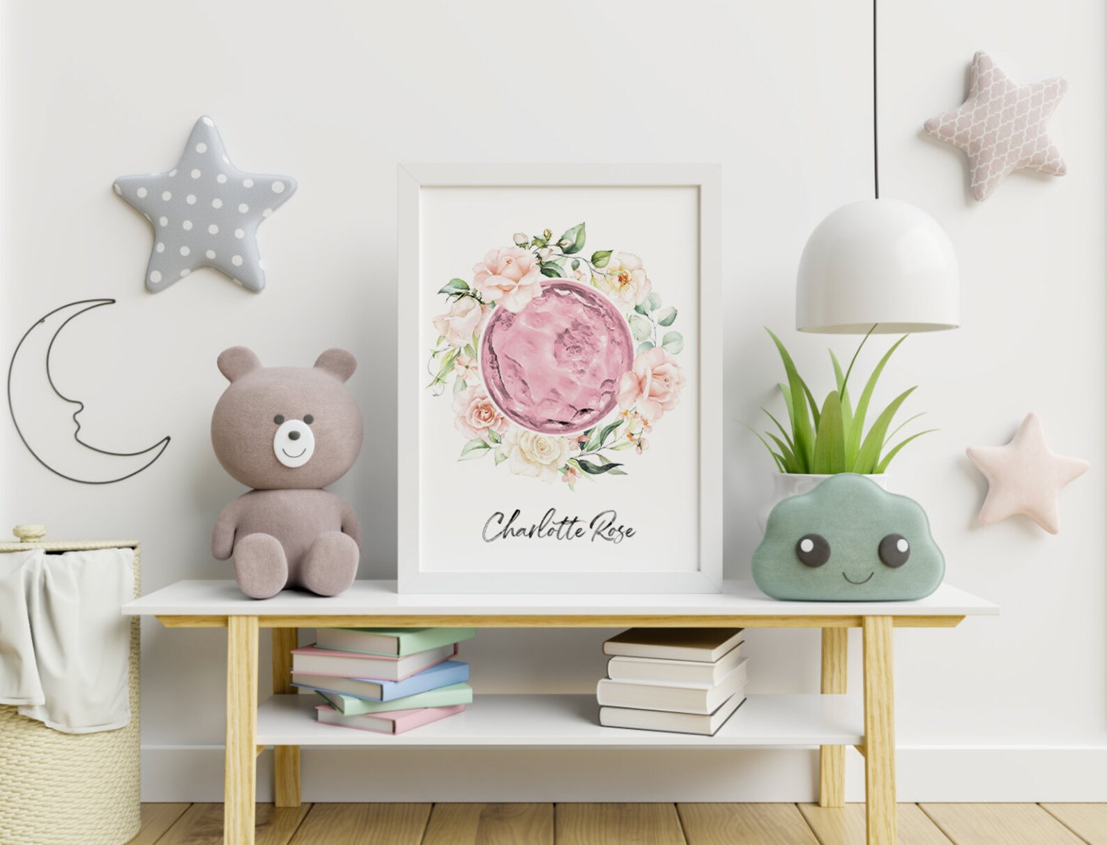 Custom Embryo Art Print Floral Watercolor Roses Nursery Decor | Etsy