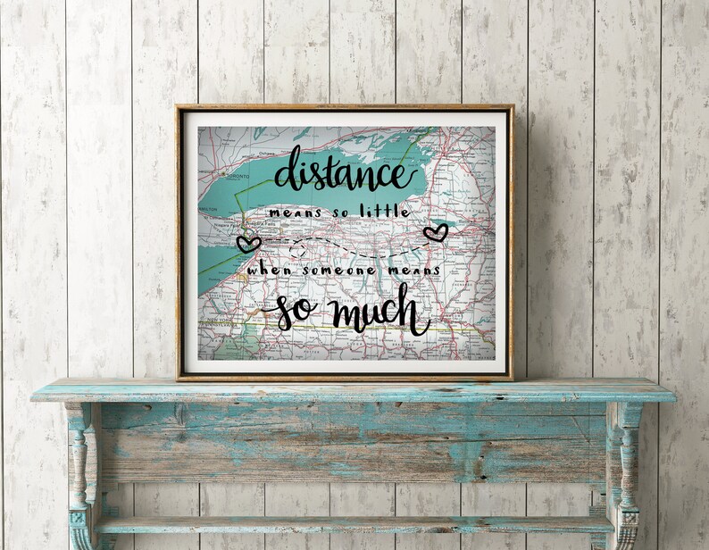 Custom Map Print Long Distance Relationship Gift Long - Etsy
