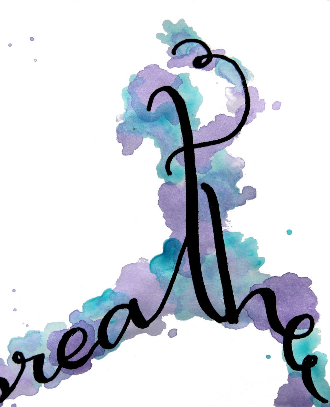 Inspirational Quote Print Breathe Yoga Art - Yoga Gifts Quote Prints ...