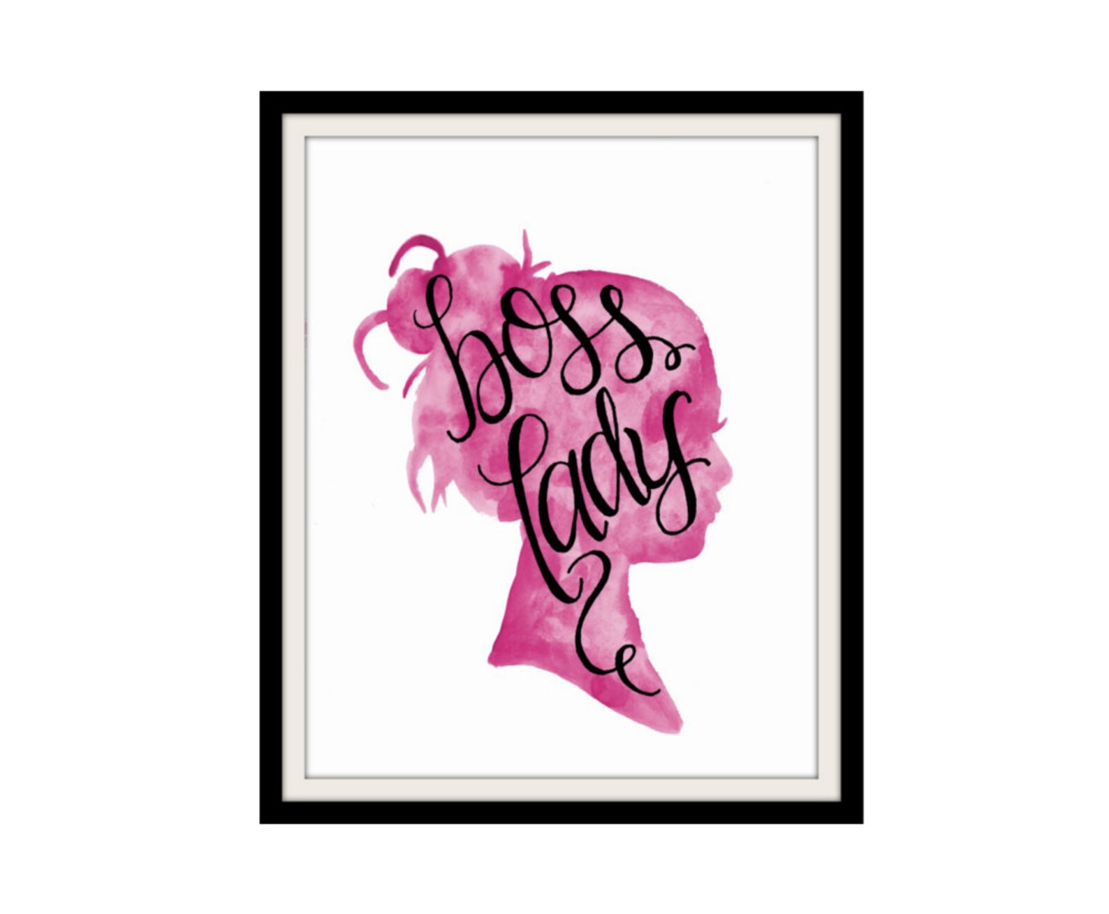 Office Wall Art Boss Lady Print Pink Art Print Inspirational - Etsy