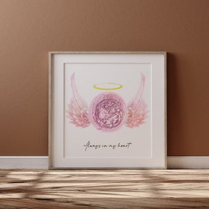 Personalized Embryo Art Angel Wings With Halo IVF Gift Embryo Loss of ...