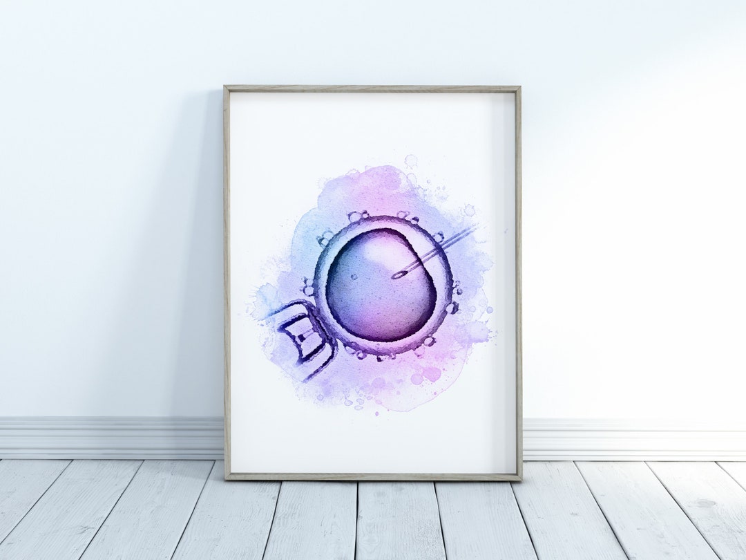 IVF Watercolor Art Medical Art Print Doctor Wall Art OBGYN Decor ...