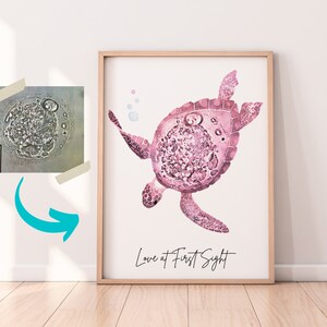 Custom Embryo Sea Turtle Wall Art Ocean Nursery Decor - Under the Sea ...