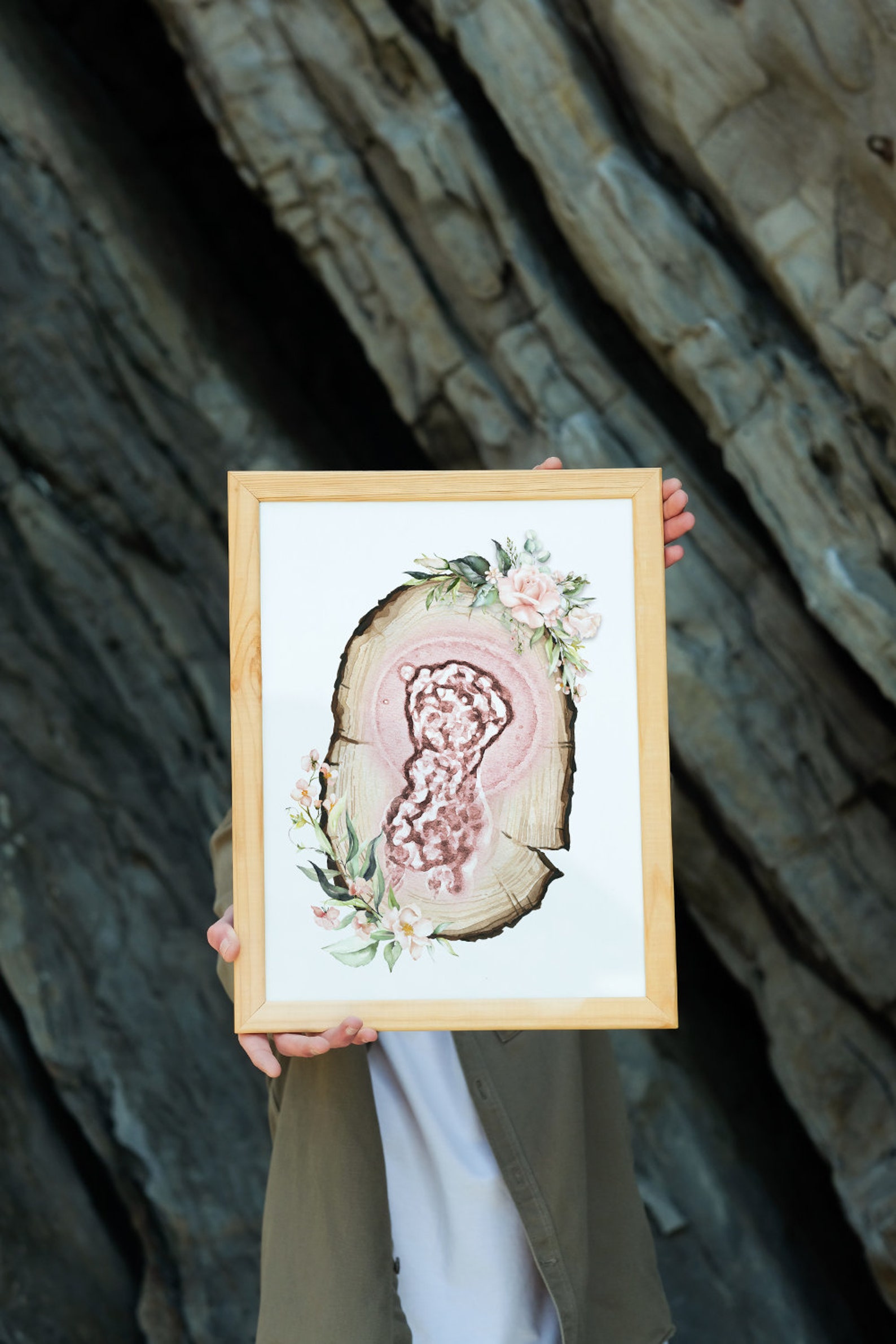 Embryo Art Custom Botanical Nursery Print - IVF Baby Girl Nursery Wall ...