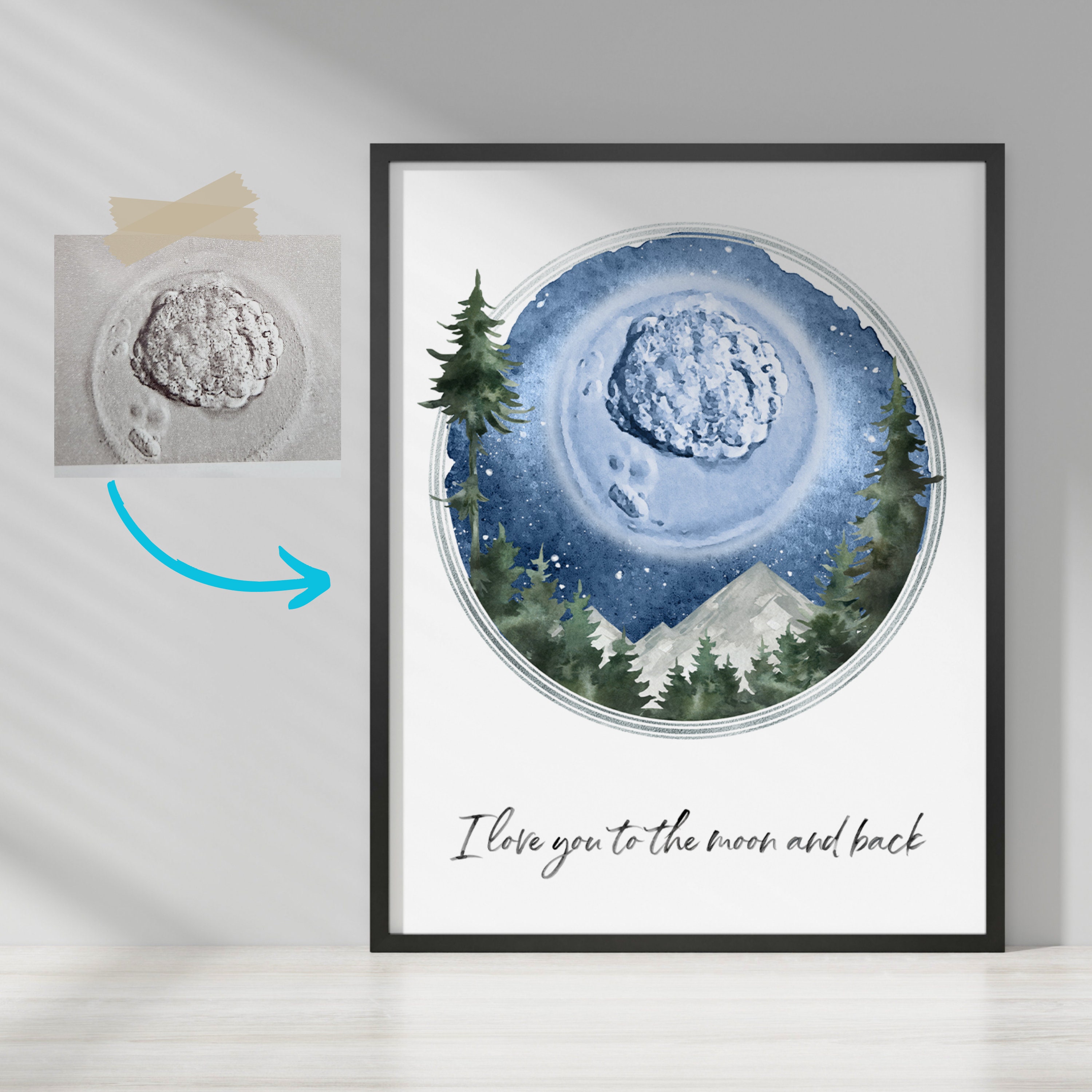 Custom Embryo Painting Night Sky Woodland Nursery Decor IVF Gifts ...