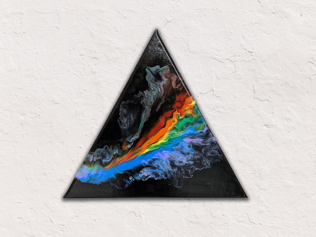 Rainbow Triangle Canvas Painting Music Wall Art Abstract - Etsy