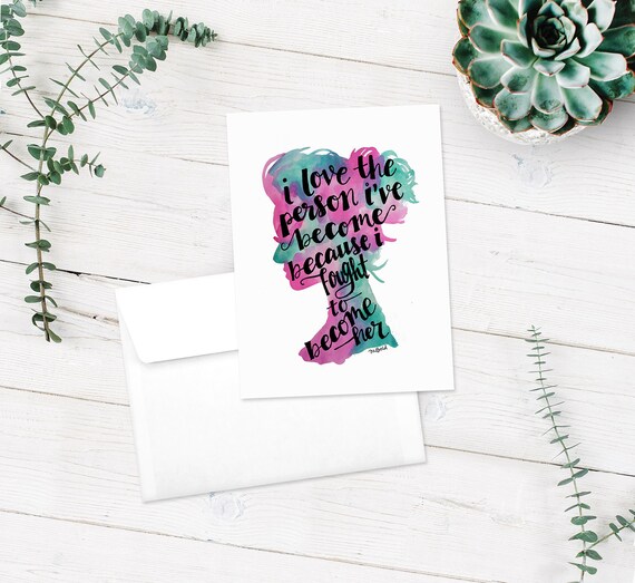 Inspirational Greeting Card for Women Empowerment Art Greeting | Etsy