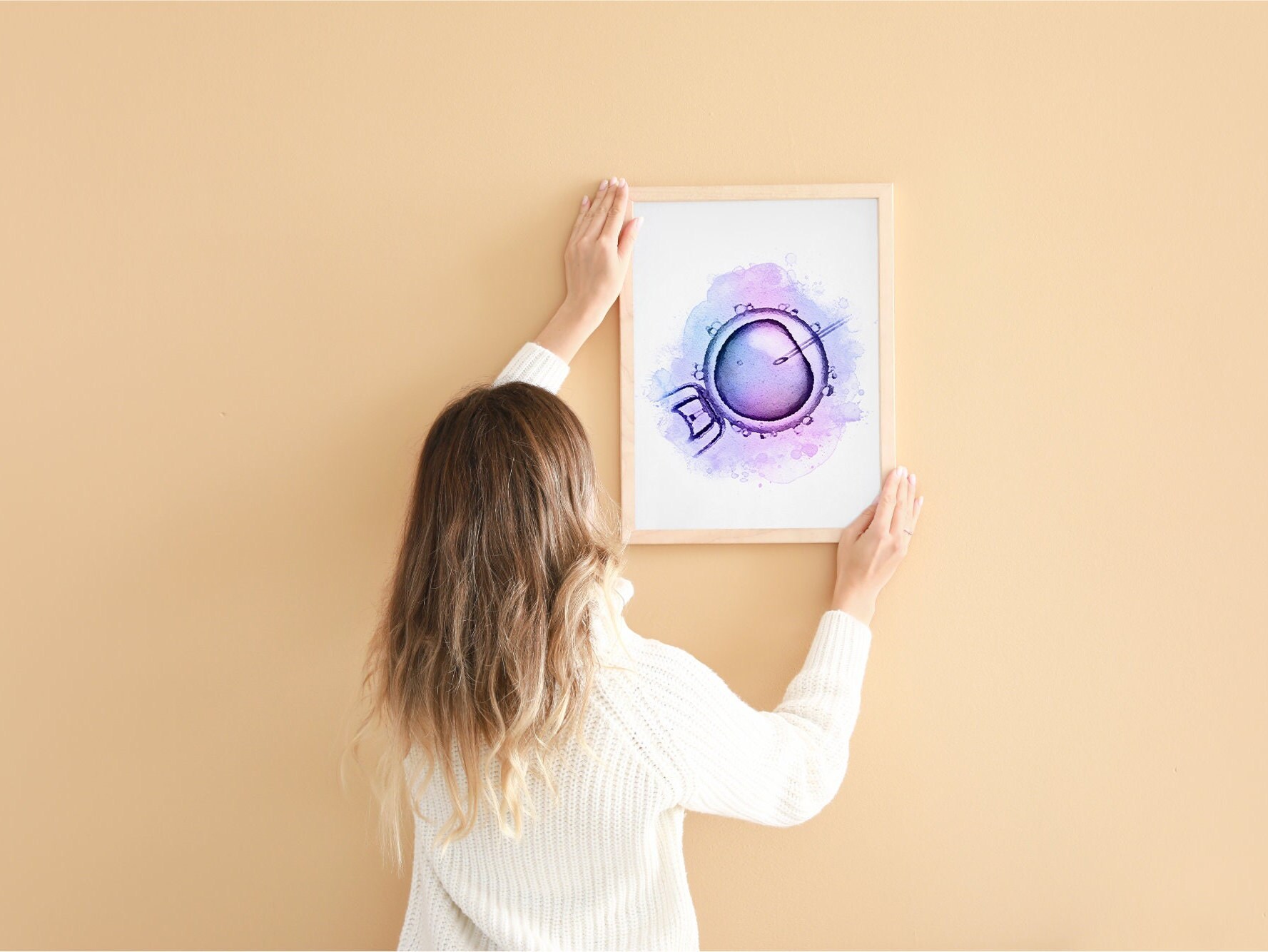 IVF Watercolor Art Medical Art Print Doctor Wall Art OBGYN Decor ...
