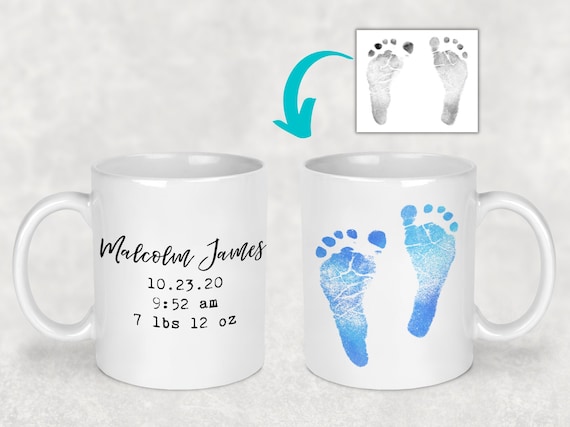 Custom Baby Footprint Mug Baby Footprint Gift Footprint Art - Etsy