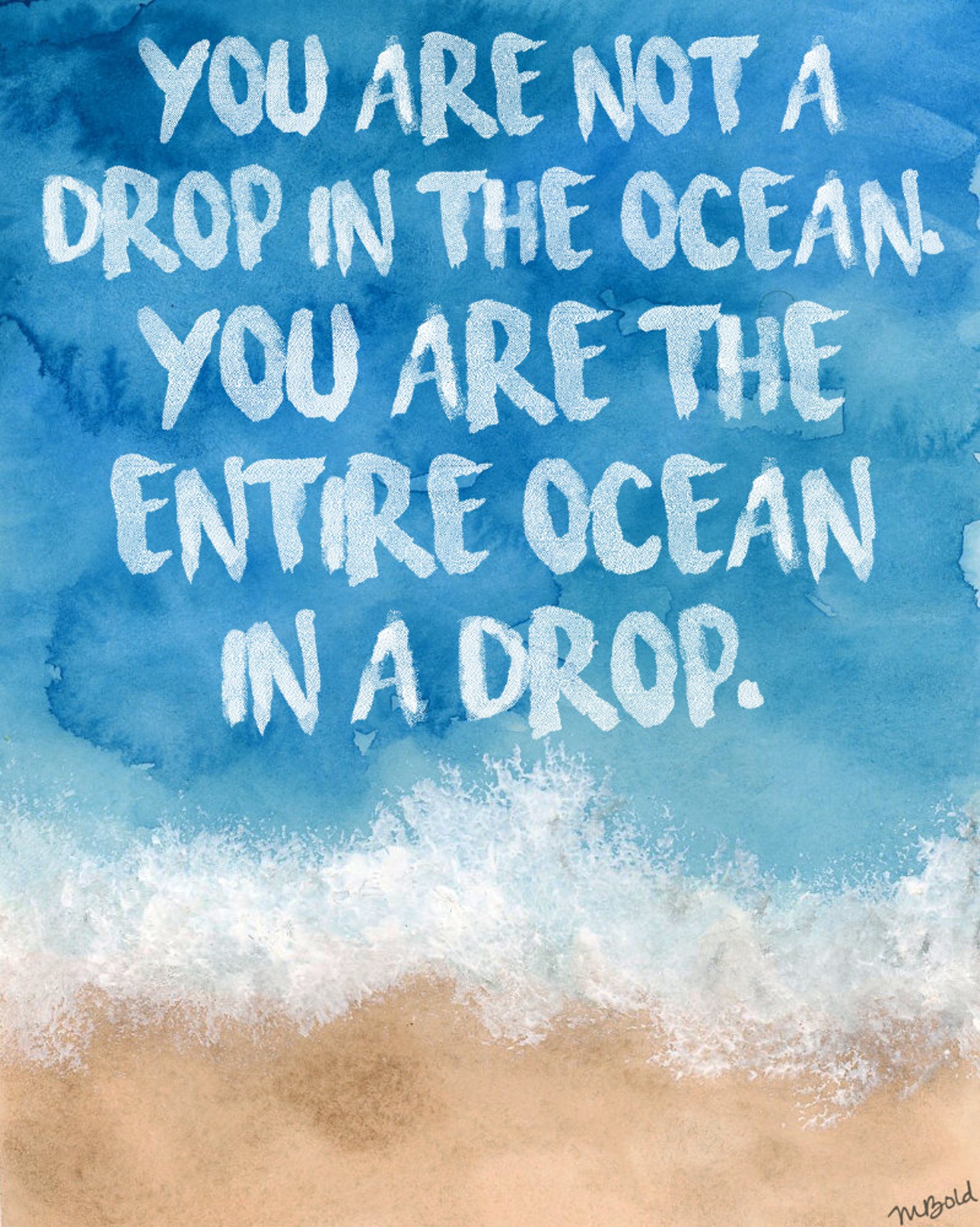 Inspirational Quote Print, Ocean Print Art, Beach Wall Art, You Are Not ...