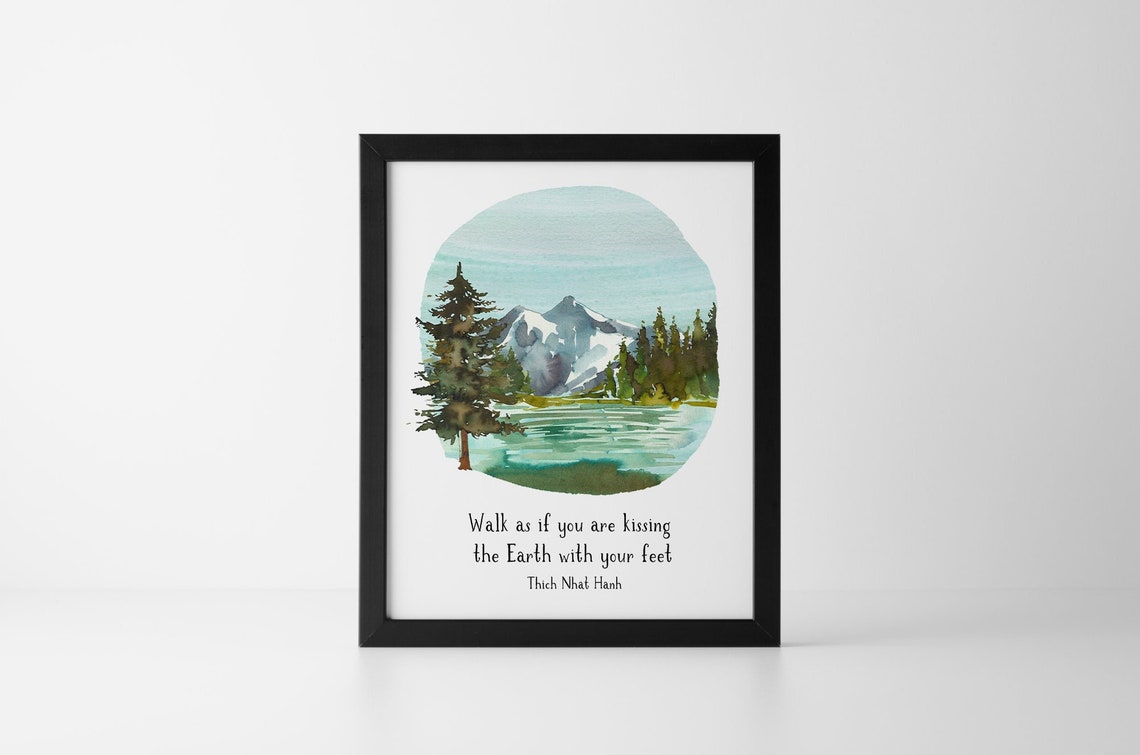 Inspirational Quotes Wall Art Nature Lover Gift Mountains | Etsy