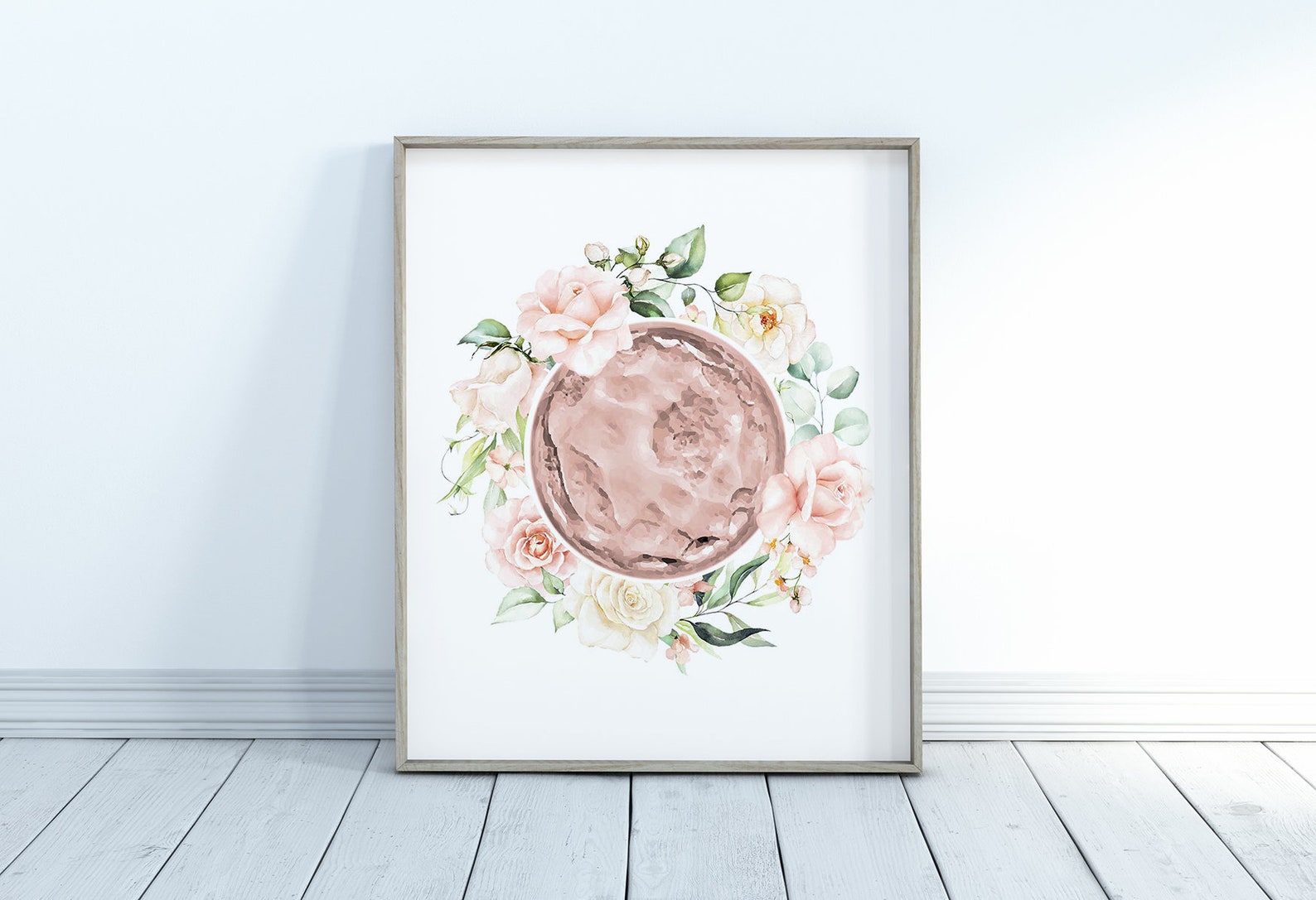 Custom Embryo Art Print Floral Watercolor Roses Nursery Decor | Etsy