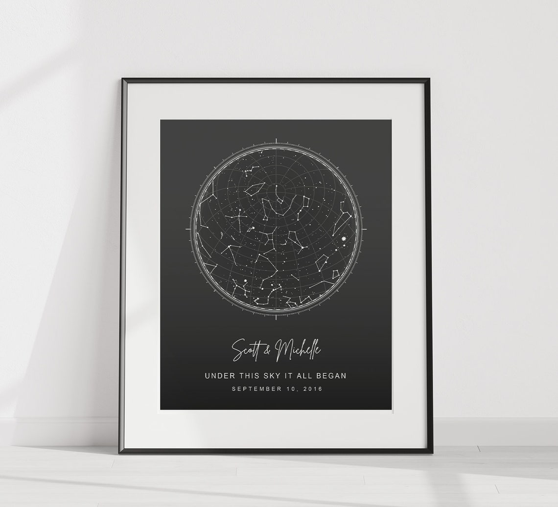 Personalized Star Map by Date Custom Star Map Print Night | Etsy
