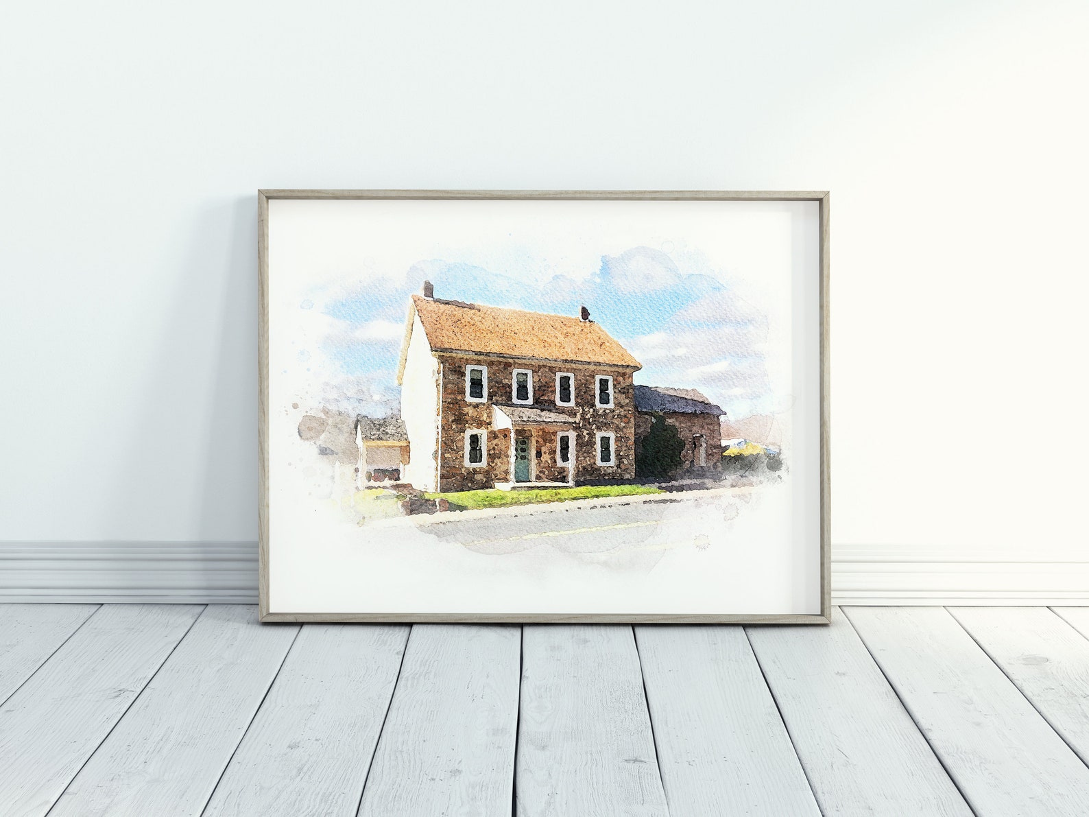 Custom House Portrait Watercolor House From Photo - Our First Home ...