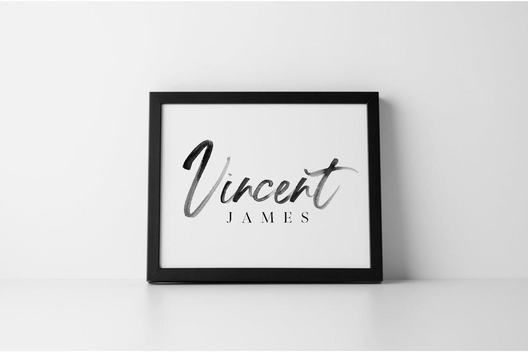 Custom Baby Name Art Print Watercolor Name Print Nursery Name Printable ...