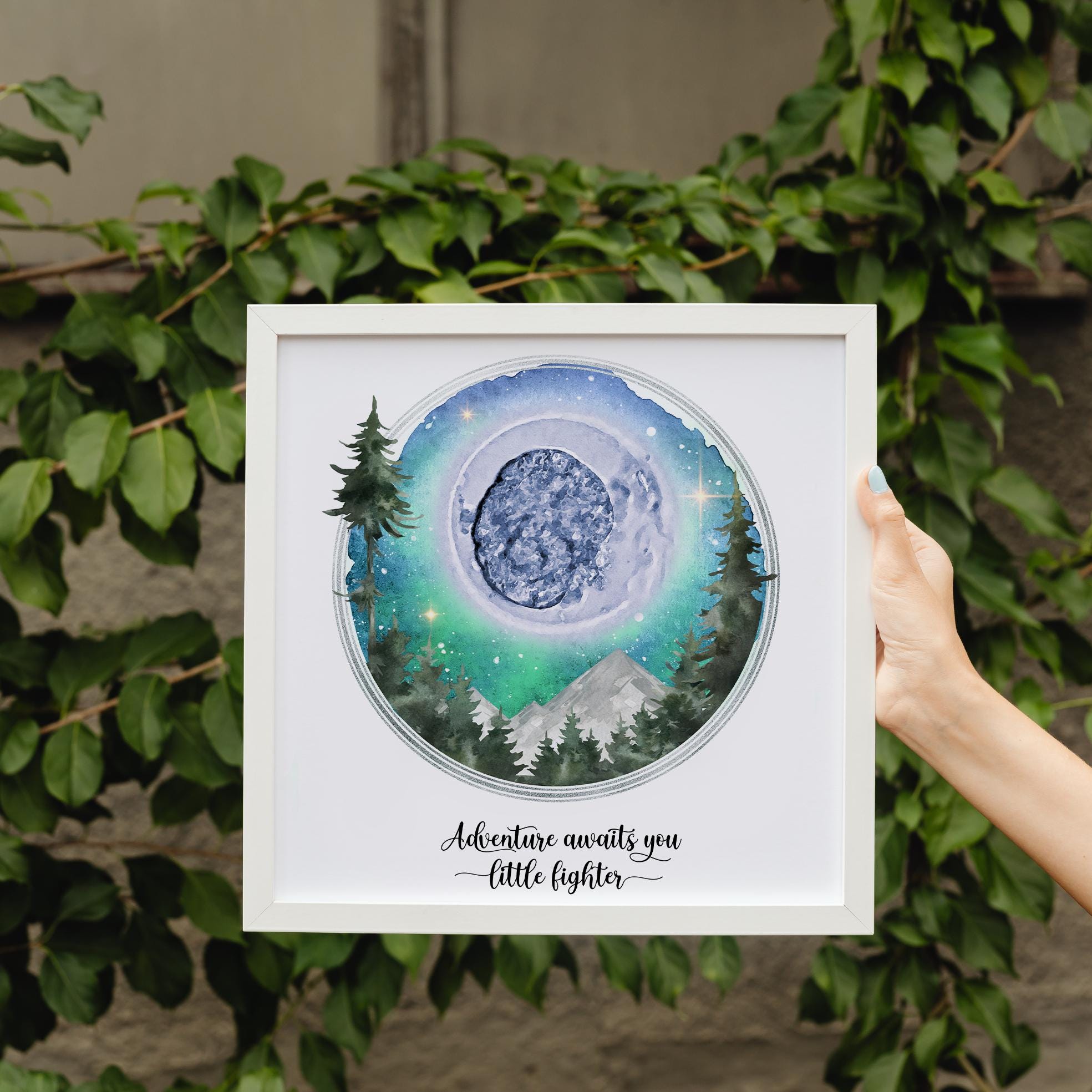 Custom Embryo Painting Night Sky Woodland Nursery Decor IVF Gifts ...