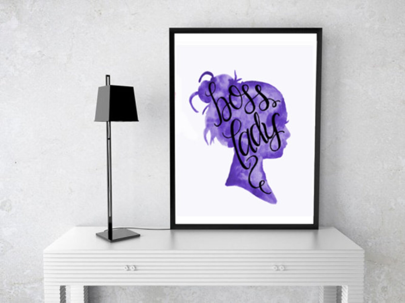 Office Wall Art Boss Lady Print Pink Art Print - Inspirational Quote ...