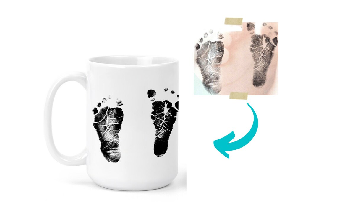 Custom Baby Footprint Mug Baby Footprint Gift Footprint Art - Etsy