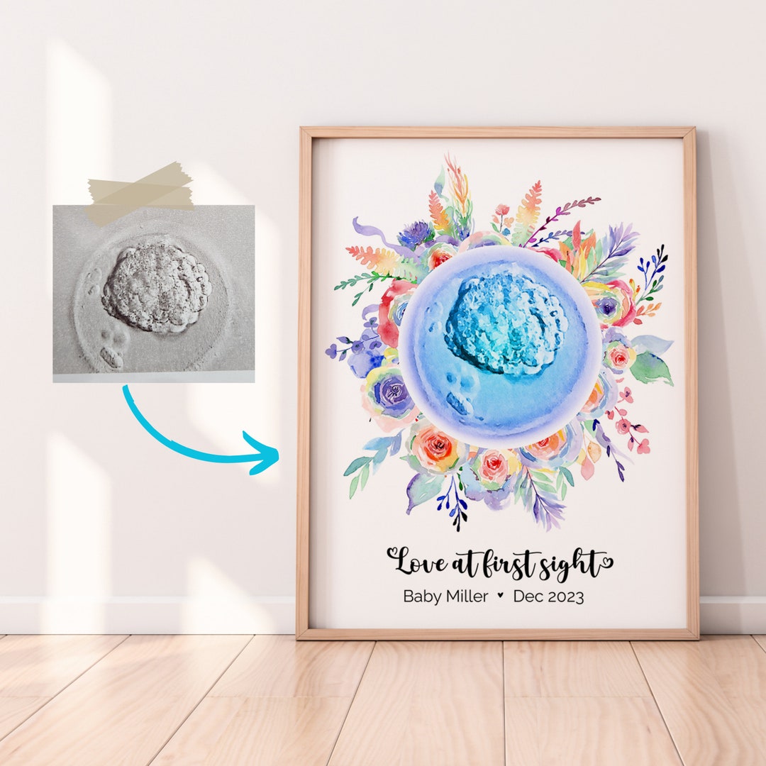 Rainbow Baby Gift Custom Embryo Art Embryo Painting Personalized IVF ...