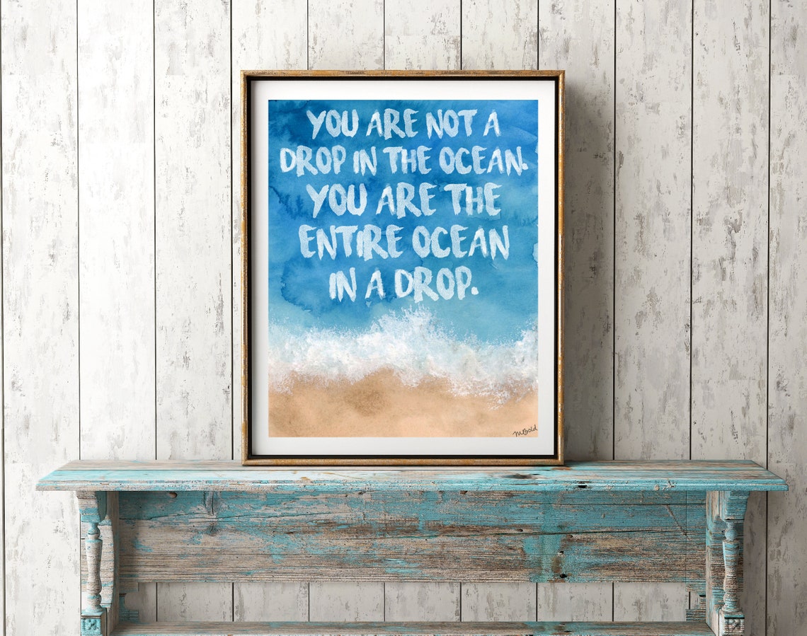 Inspirational Quote Print, Ocean Print Art, Beach Wall Art, You Are Not ...