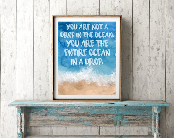Inspirational Quote Print Ocean Print Art Beach Wall Art | Etsy