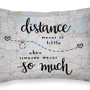 Long Distance Gift Love Quotes Decorative Throw Pillows Long Distance ...