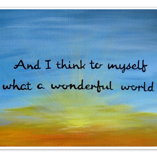 And I Think to Myself What a Wonderful World - Etsy