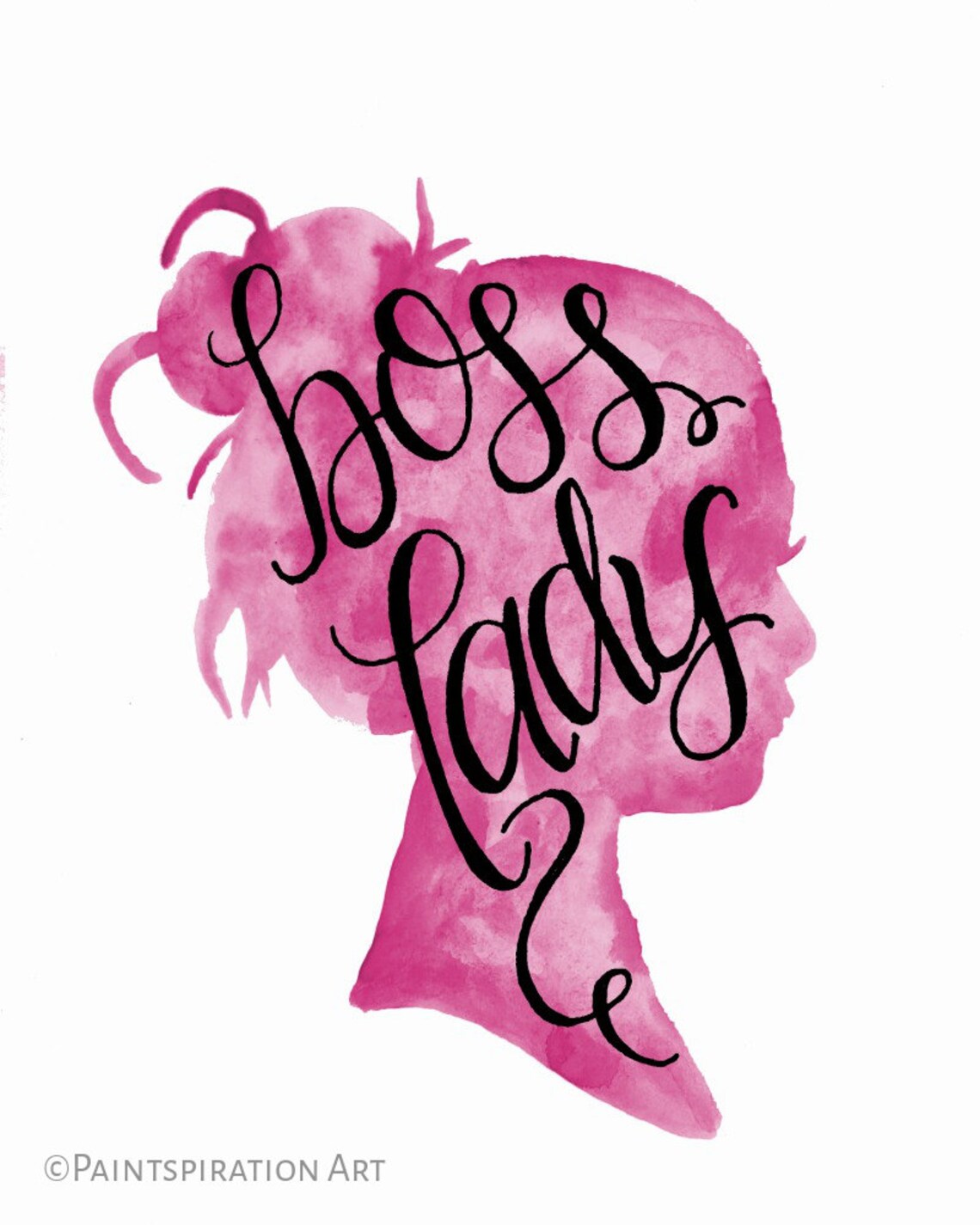 Office Wall Art Boss Lady Print Pink Art Print Inspirational - Etsy