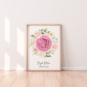 Custom Embryo Art Print Floral Watercolor Roses Nursery Decor - IVF ...