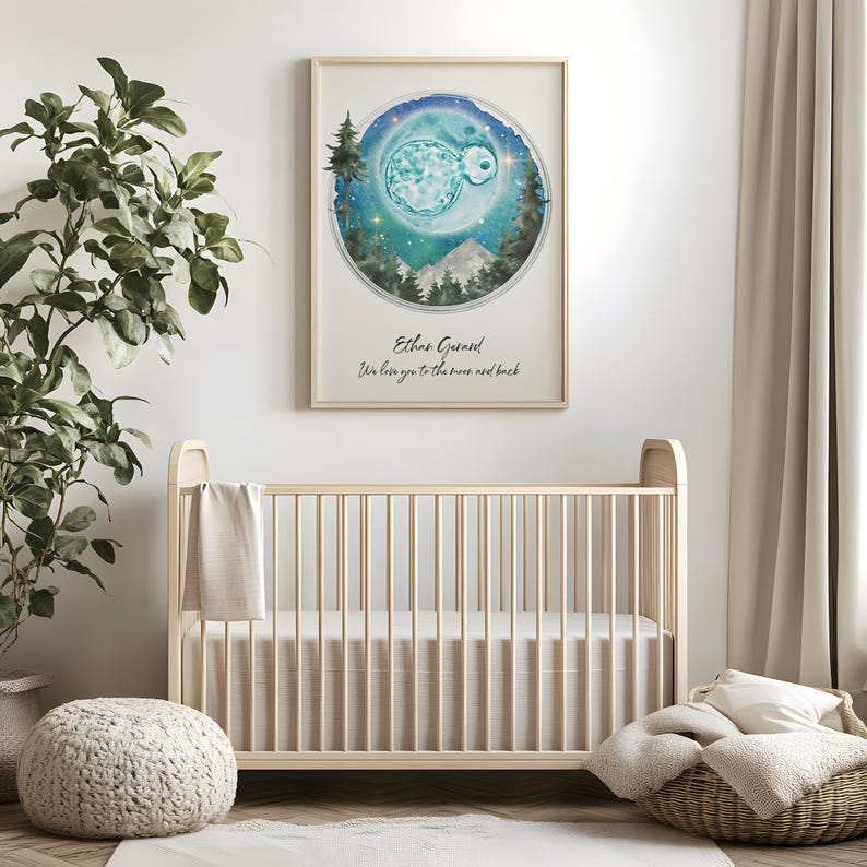 Custom Embryo Painting Night Sky Woodland Nursery Decor IVF Gifts ...