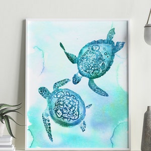 Custom Embryo Sea Turtle Wall Art Ocean Nursery Decor - Under the Sea ...