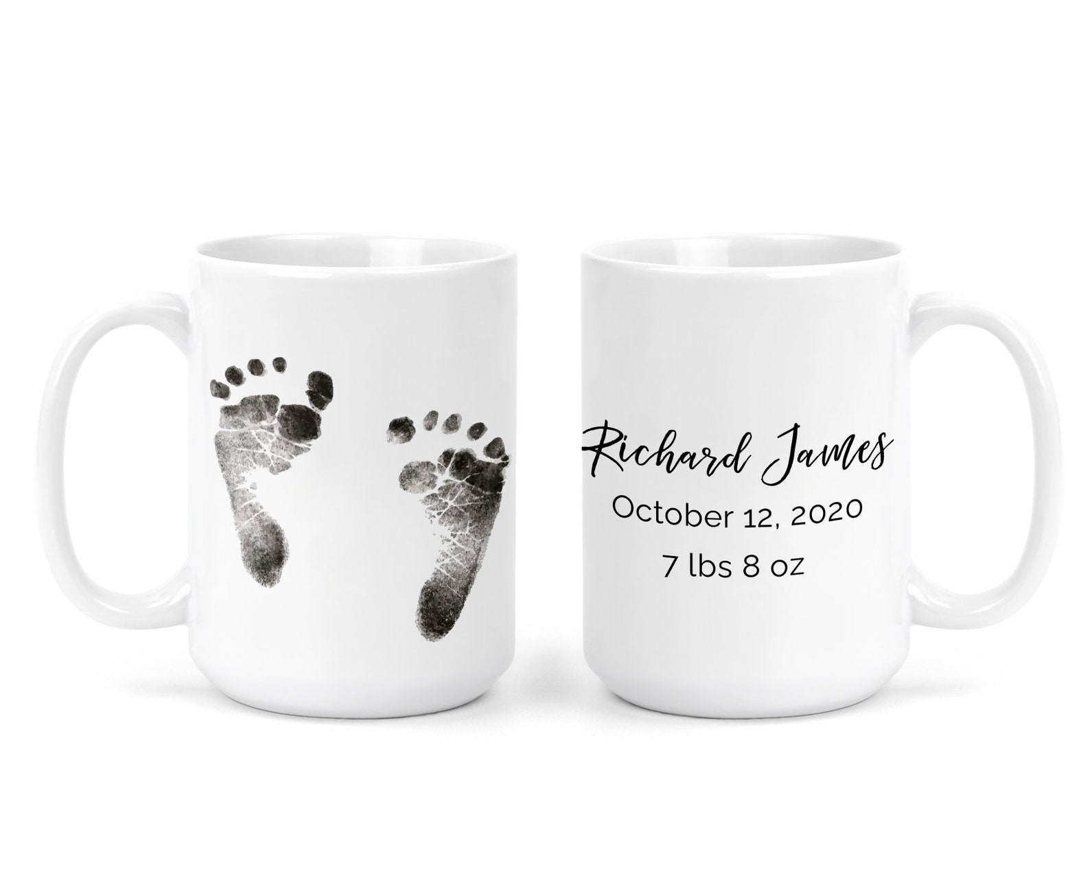 Custom Baby Footprint Mug Baby Footprint Gift Footprint Art Newborn ...