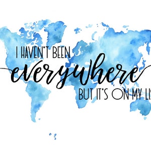 Travel Art Print World Map Art Travel Quote Wall Art - Travel Lover ...