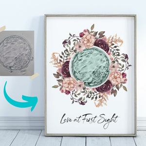 Dusty Pink Floral Nursery Print Custom Embryo Watercolor Digital Art ...
