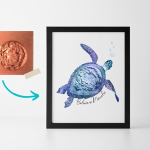 Custom Embryo Sea Turtle Wall Art Ocean Nursery Decor - Under the Sea ...