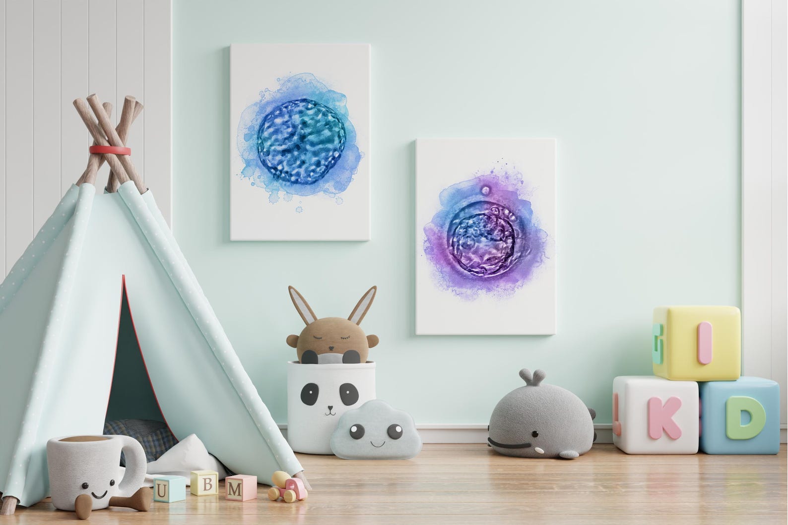 Embryo Art Custom Canvas Print IVF Baby Pregnancy Announcement IVF Art ...