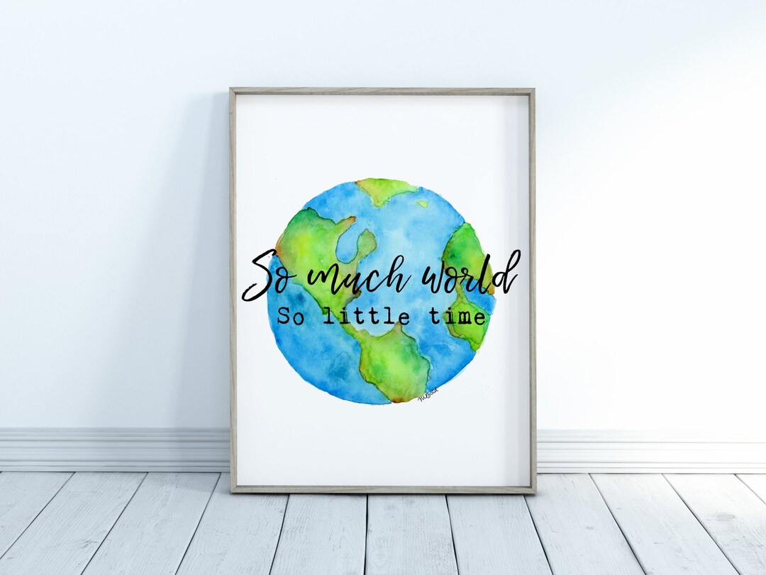 Travel Art Print Travel Quote Wall Art Watercolor Print - Wanderlust ...