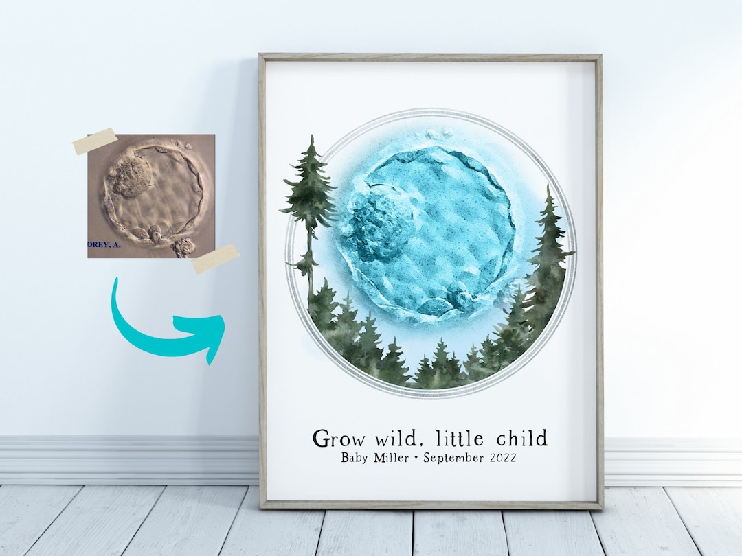 Woodland Nursery Print Custom Embryo Painting IVF Gifts - Forest ...