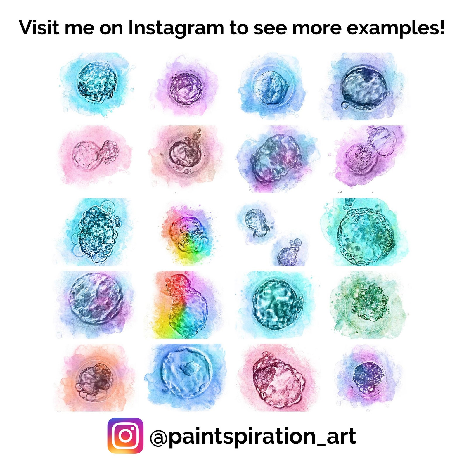 Custom IVF Art Embryo Watercolor Personalized Pregnancy Gift - Etsy