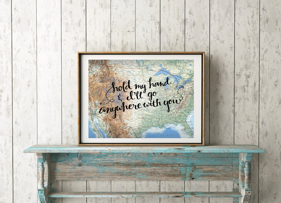 Love Quote Print Travel Prints - Love Gift for Boyfriend Map Print ...