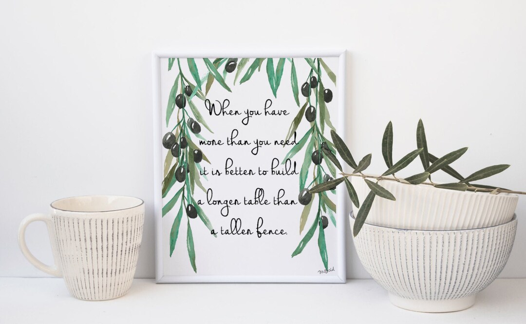 Dining Room Wall Art Print Quote Inspiring Quotes Wall Art - Olive ...
