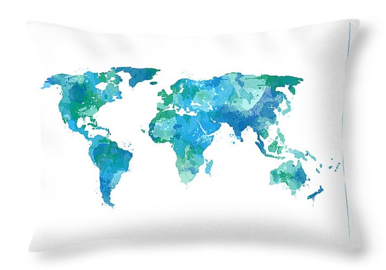 Watercolor Map Pillow Travel Gifts for Men World Map Art | Etsy