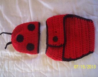 Crocheted Lady Bug Diaper Cover and Hat Set - Etsy