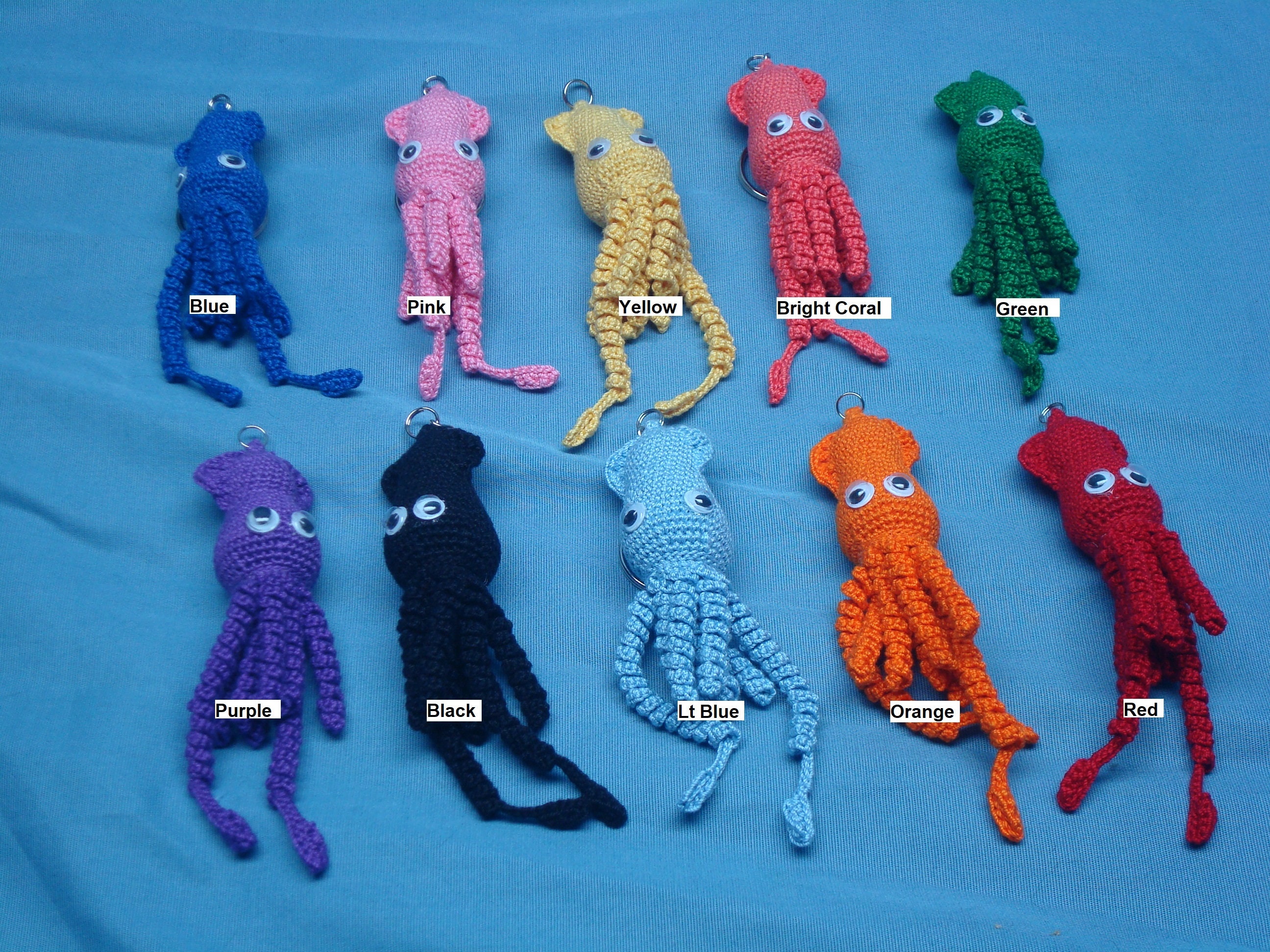 Squidzy Key Chains. Adorable Squids on With Your Keys. - Etsy