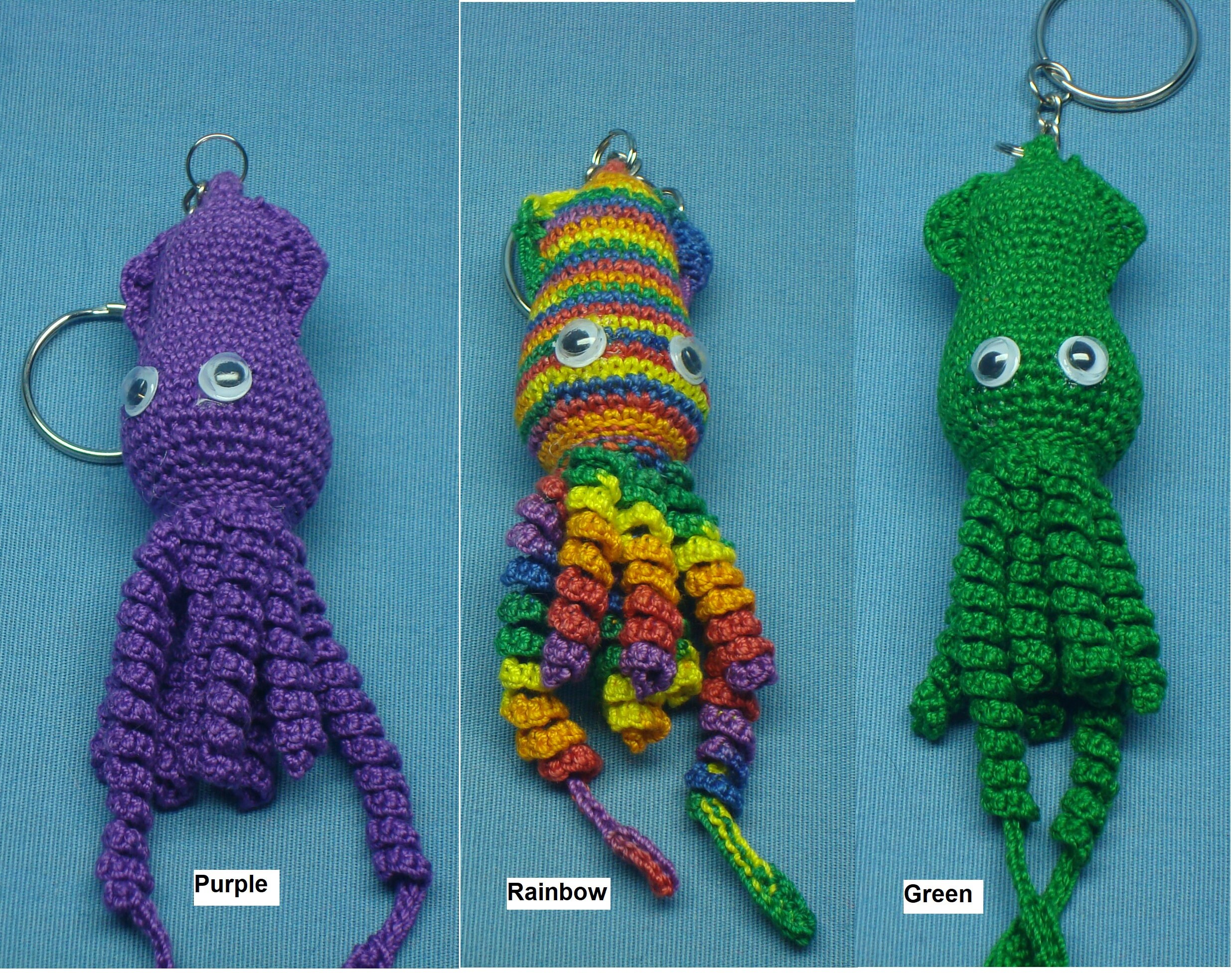 Squidzy Key Chains. Adorable squids on with your keys. | Etsy