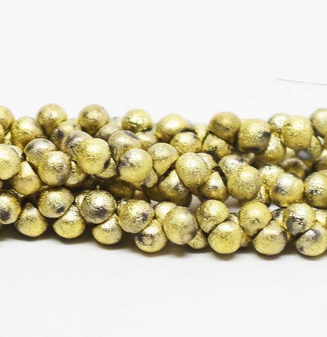 SALE! Mini Etched Teardrop Beads, 4x6mm, Etched Gold Ore, 50 Beads per ...